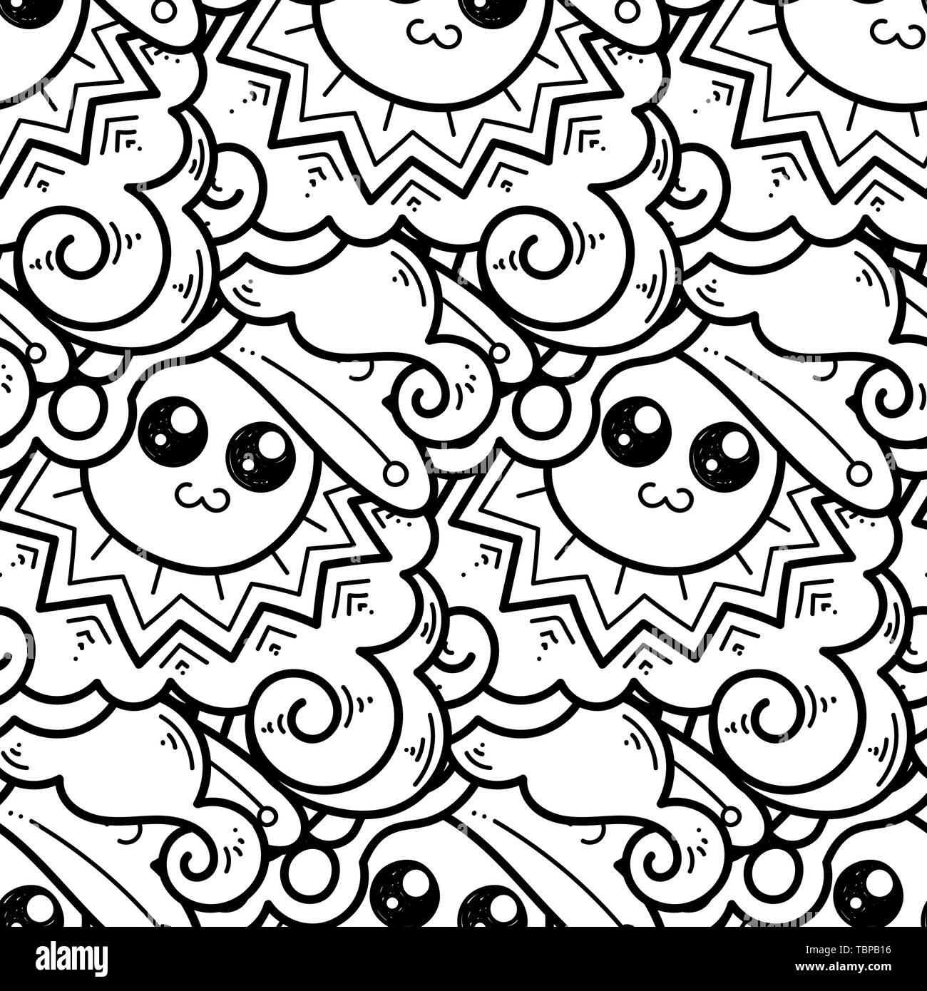 Cartoon pattern Black and White Stock Photos & Images - Alamy