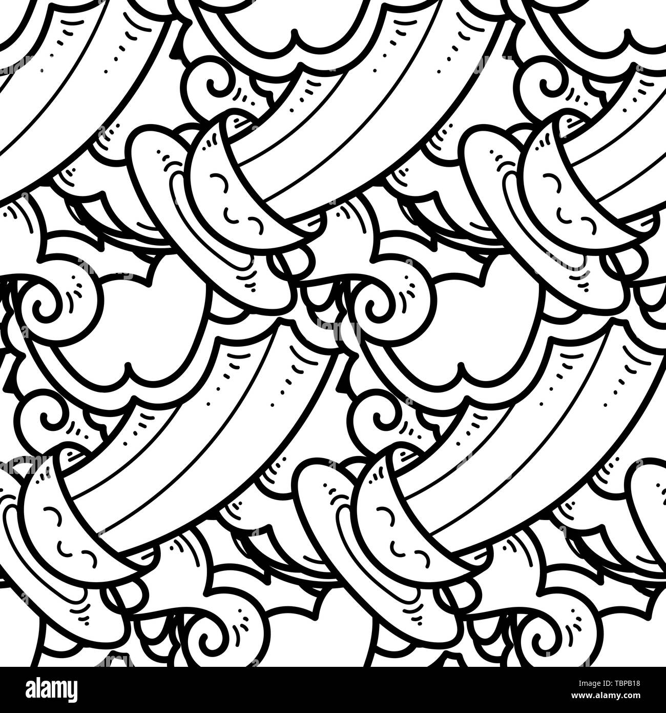 Seamless vector pattern with cute cartoon monsters and beasts Stock ...