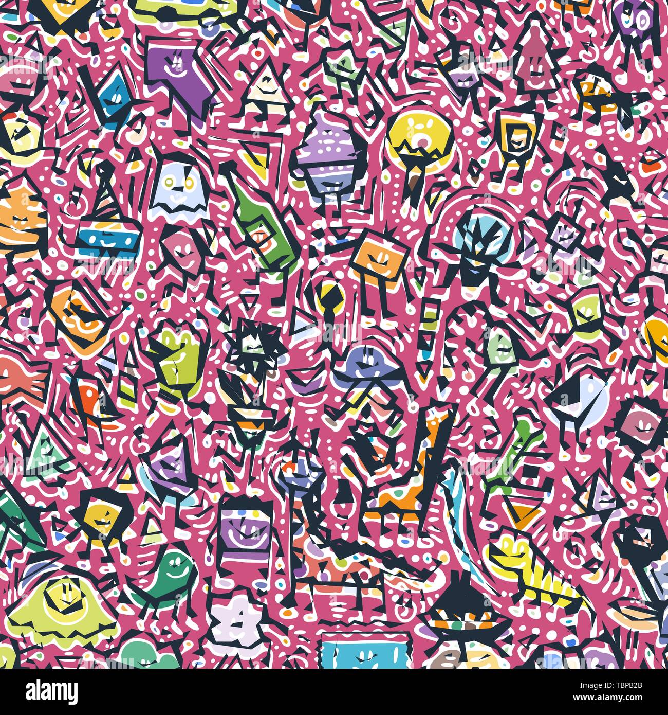 Cartoon cute doodles hand drawn grunge illustration Stock Vector Image ...