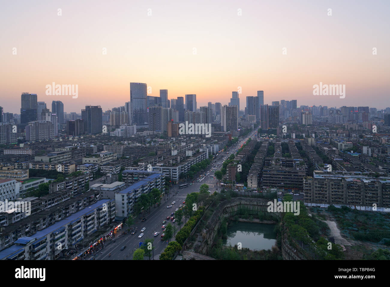Chengdu city skyline Stock Photo - Alamy