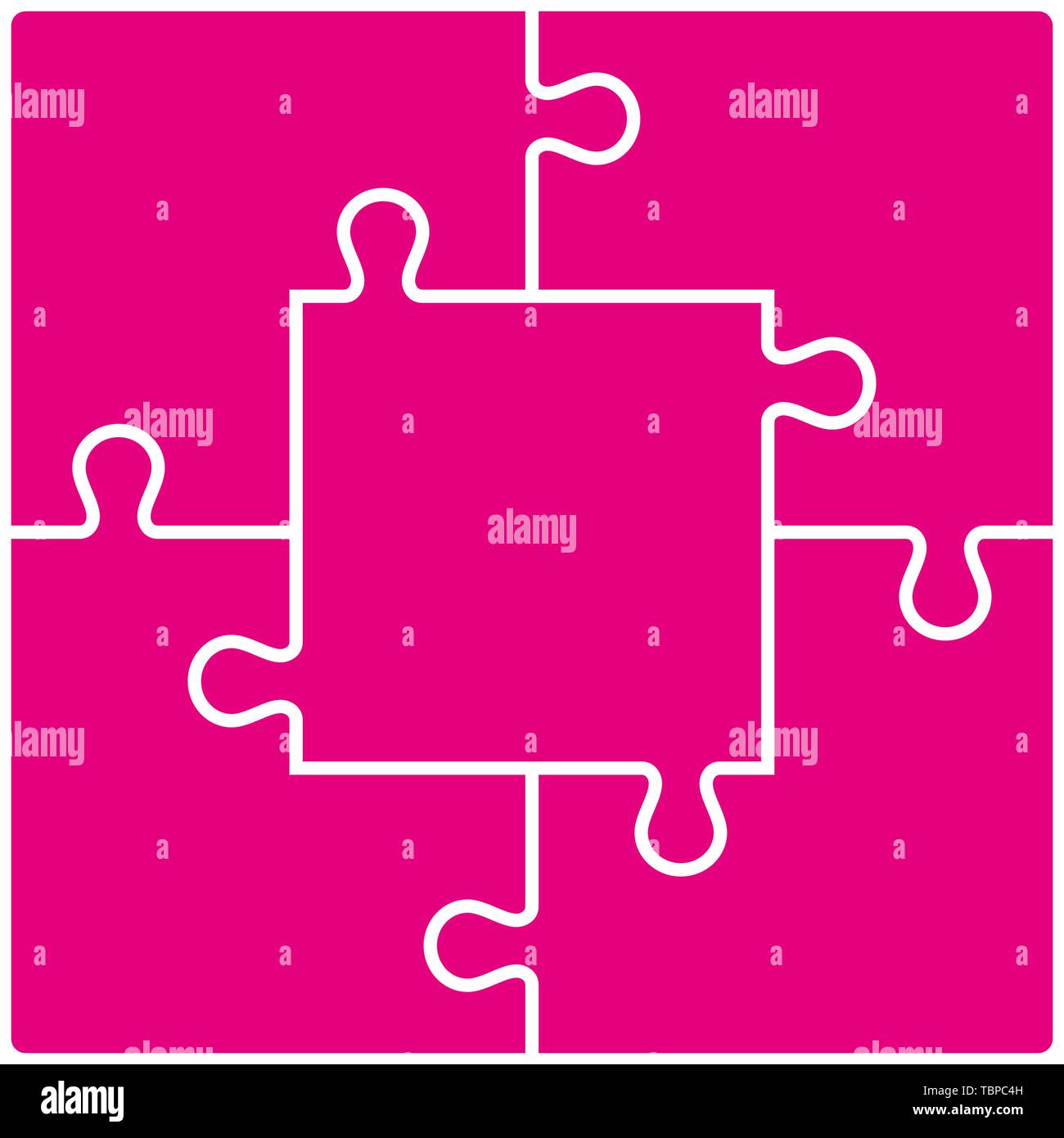 Color Puzzle set of five pieces. Vector illustration Stock Vector Image ...