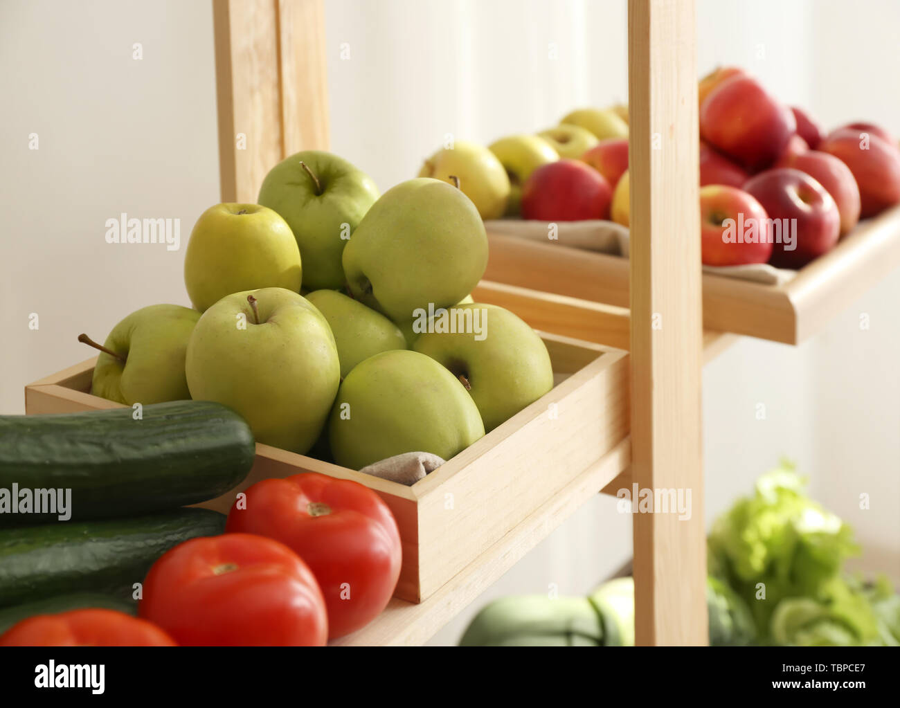 Fresh fruit and vegetables in shop Stock Photo - Alamy