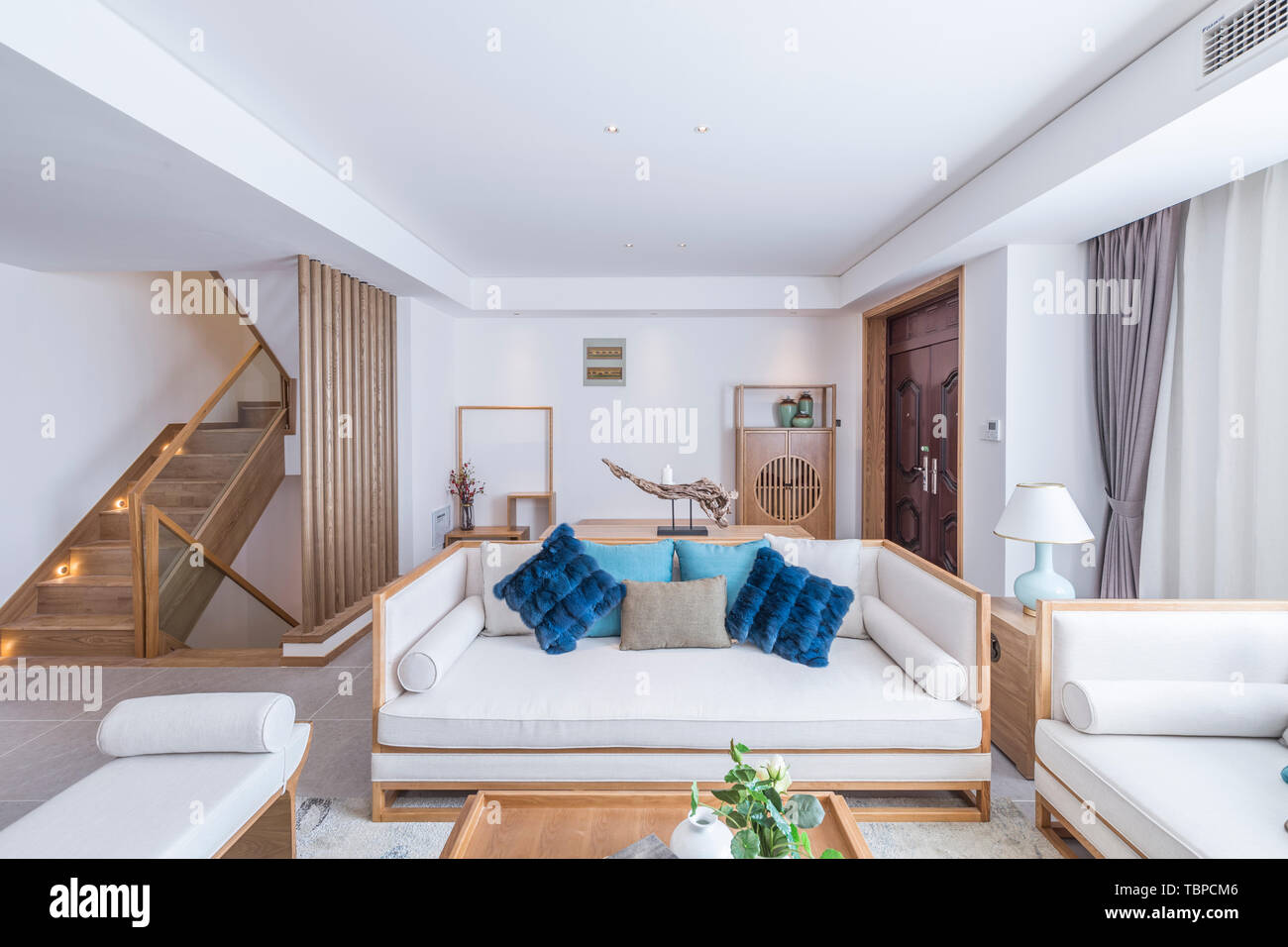 Design of interior design space of model room in modern living room ...