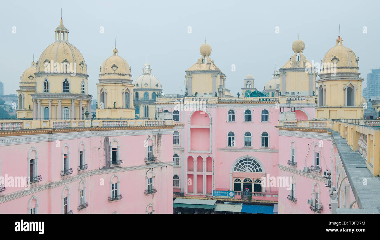 Scenic Design of Zhongzhou Island Building in Fuzhou - Pink Castle ...