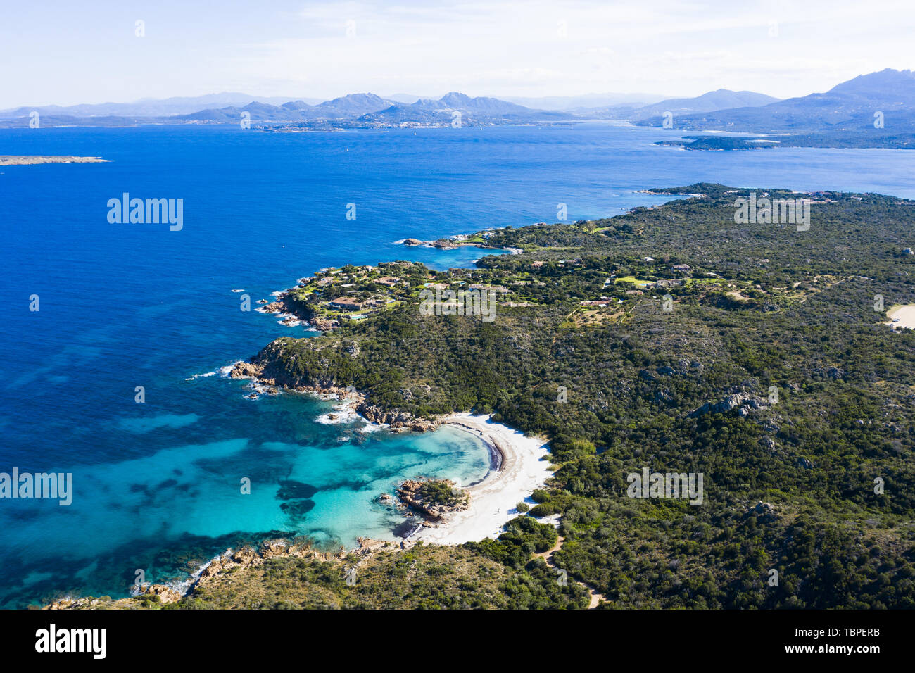View from above, stunning aerial view of the Prince Beach (Spiaggia del ...