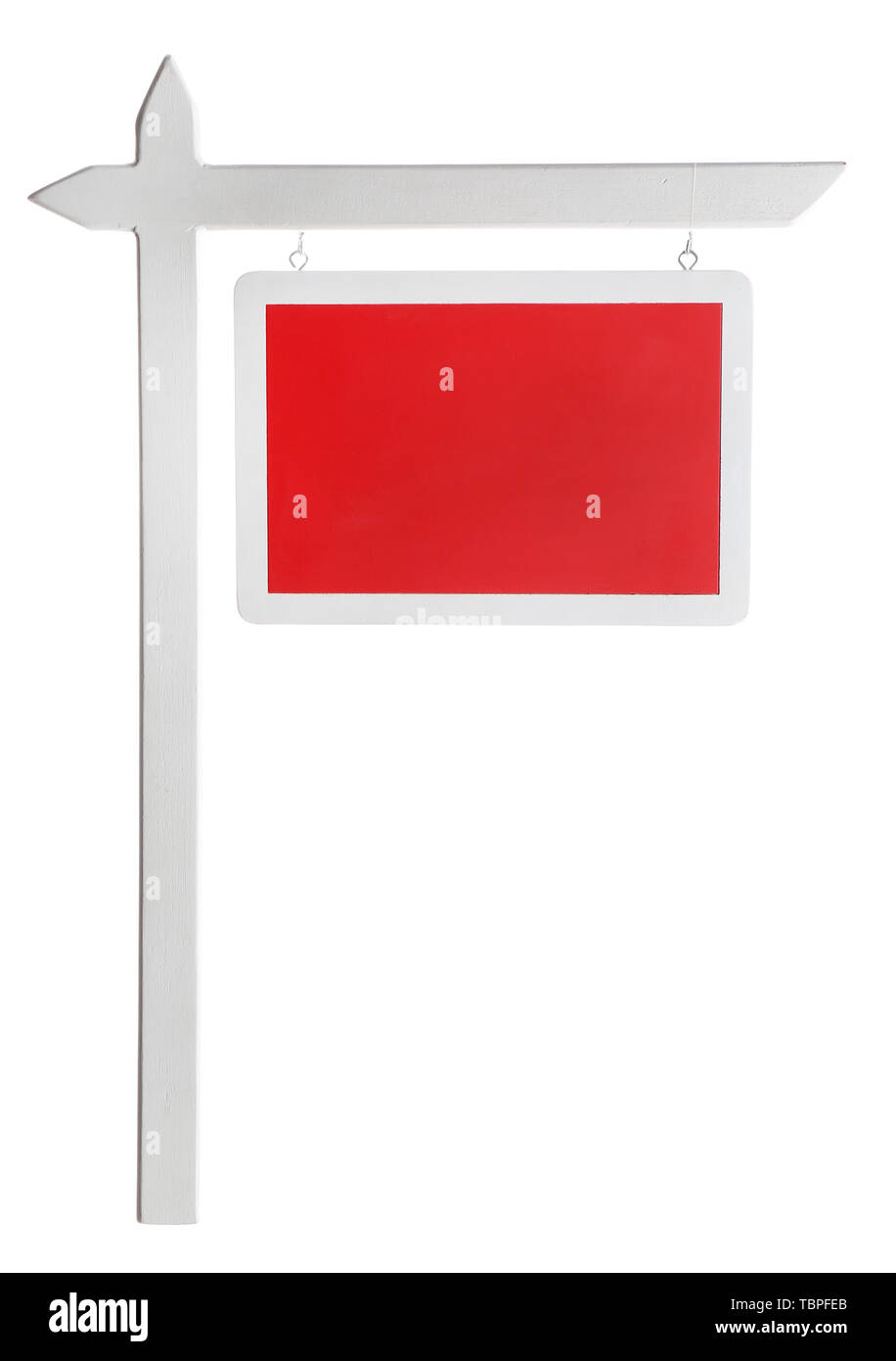 Empty sign board on white background Stock Photo - Alamy