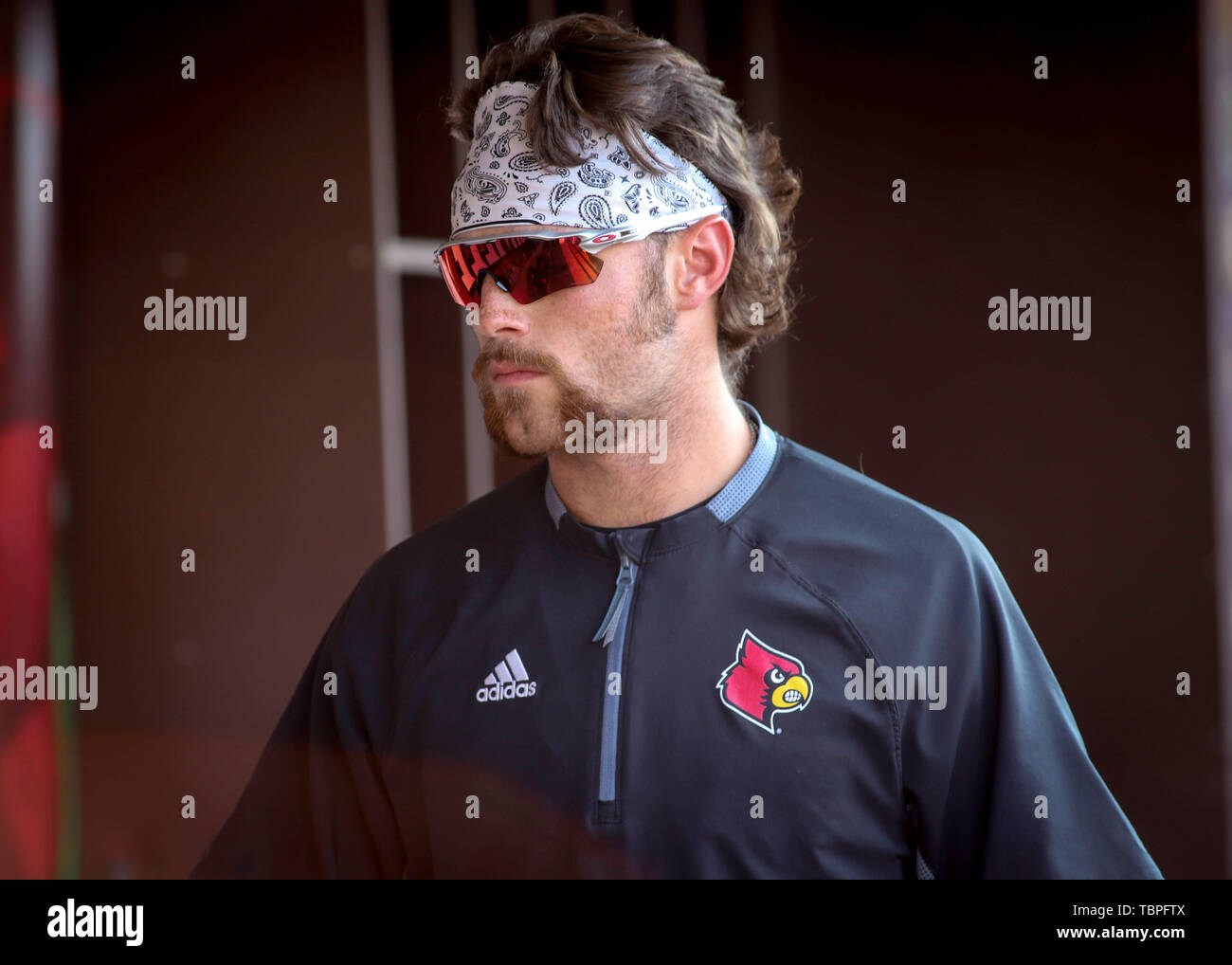 Louisville, Kentucky, USA. June 1, 2019: Louisville's Ethan Stringer ...