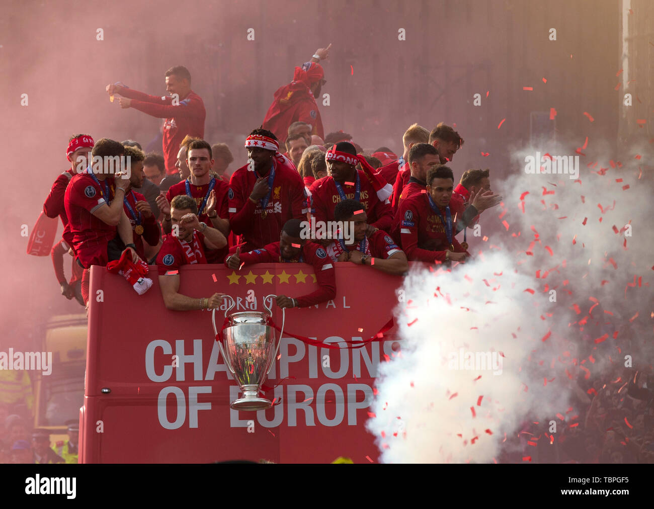 Liverpool, Merseyside. 2nd June, 2019. Liverpool FC celebration parade ...