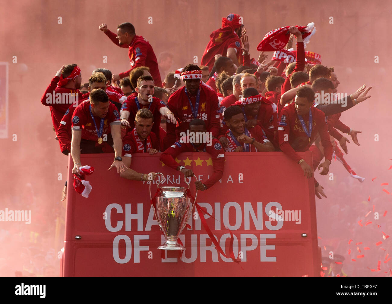 Liverpool, Merseyside. 2nd June, 2019. Liverpool FC celebration parade ...