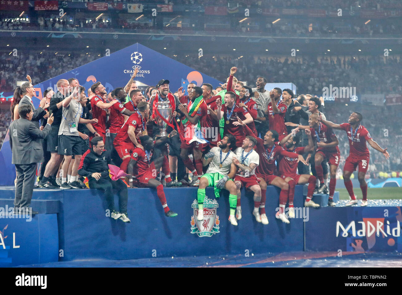 Alisson champions league trophy hi-res stock photography and images - Alamy