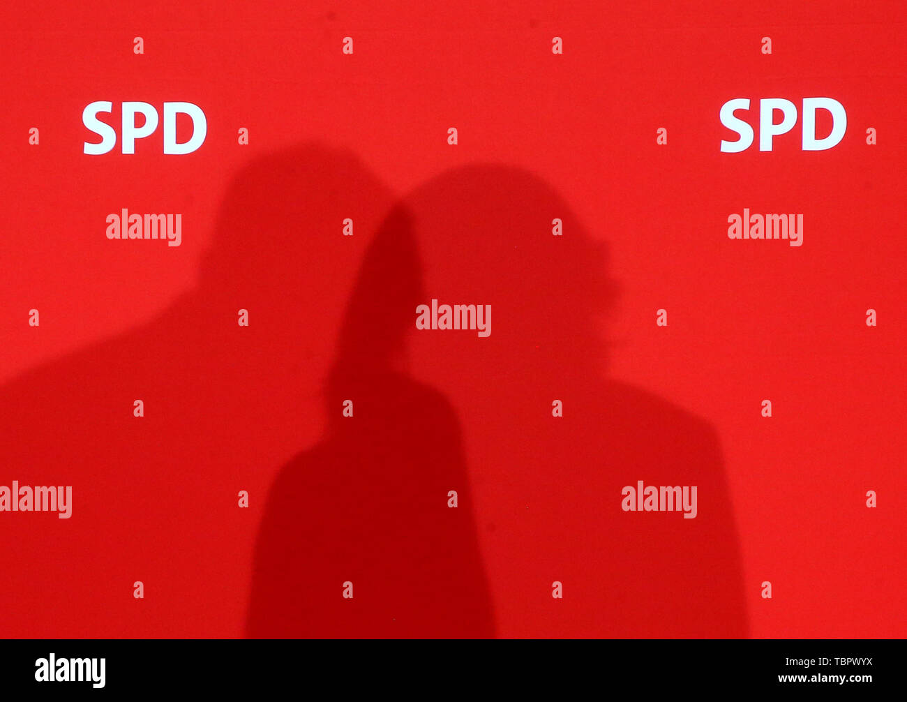 Berlin, Germany. 03rd June, 2019. The shadows of two people can be seen ...