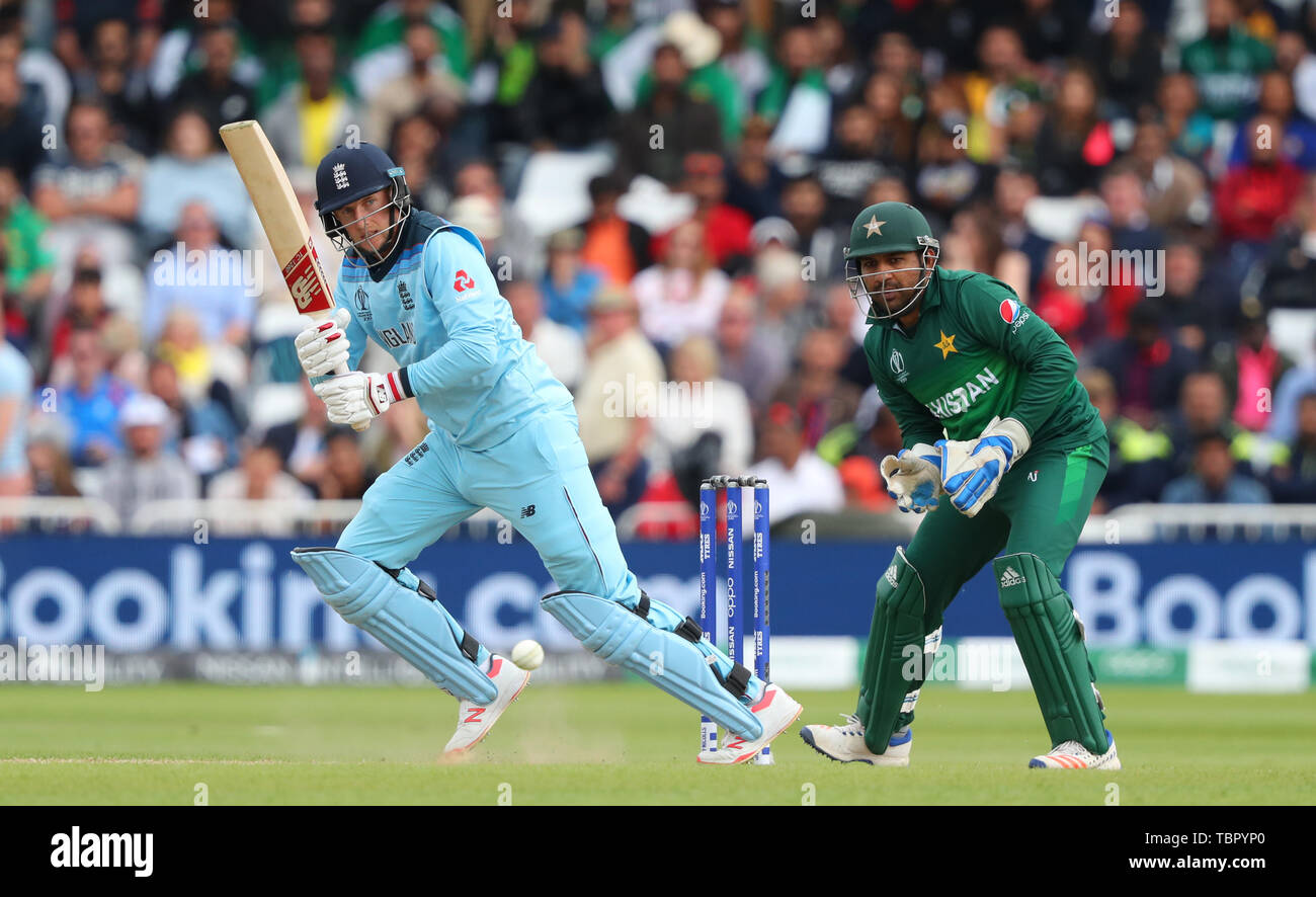 NOTTINGHAM, ENGLAND. 03 JUNE 2019: Joe Root of England batting during ...