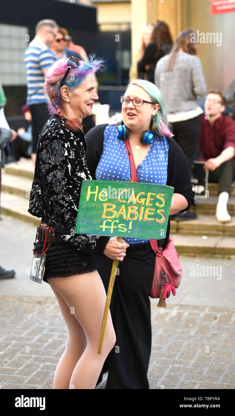 Brighton UK 3rd June 2019 - Anti Donald Trump protesters march through ...