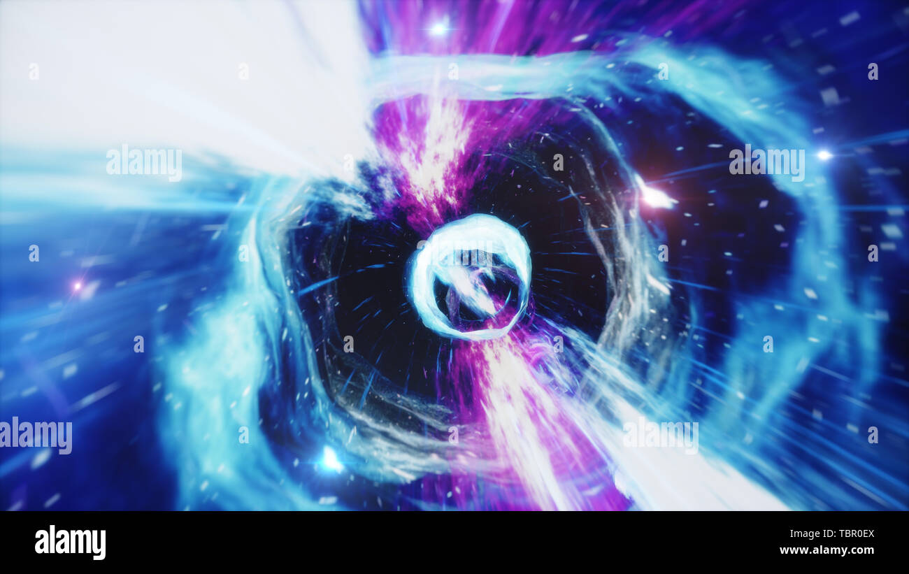 Travel through a wormhole through time and space filled with millions ...