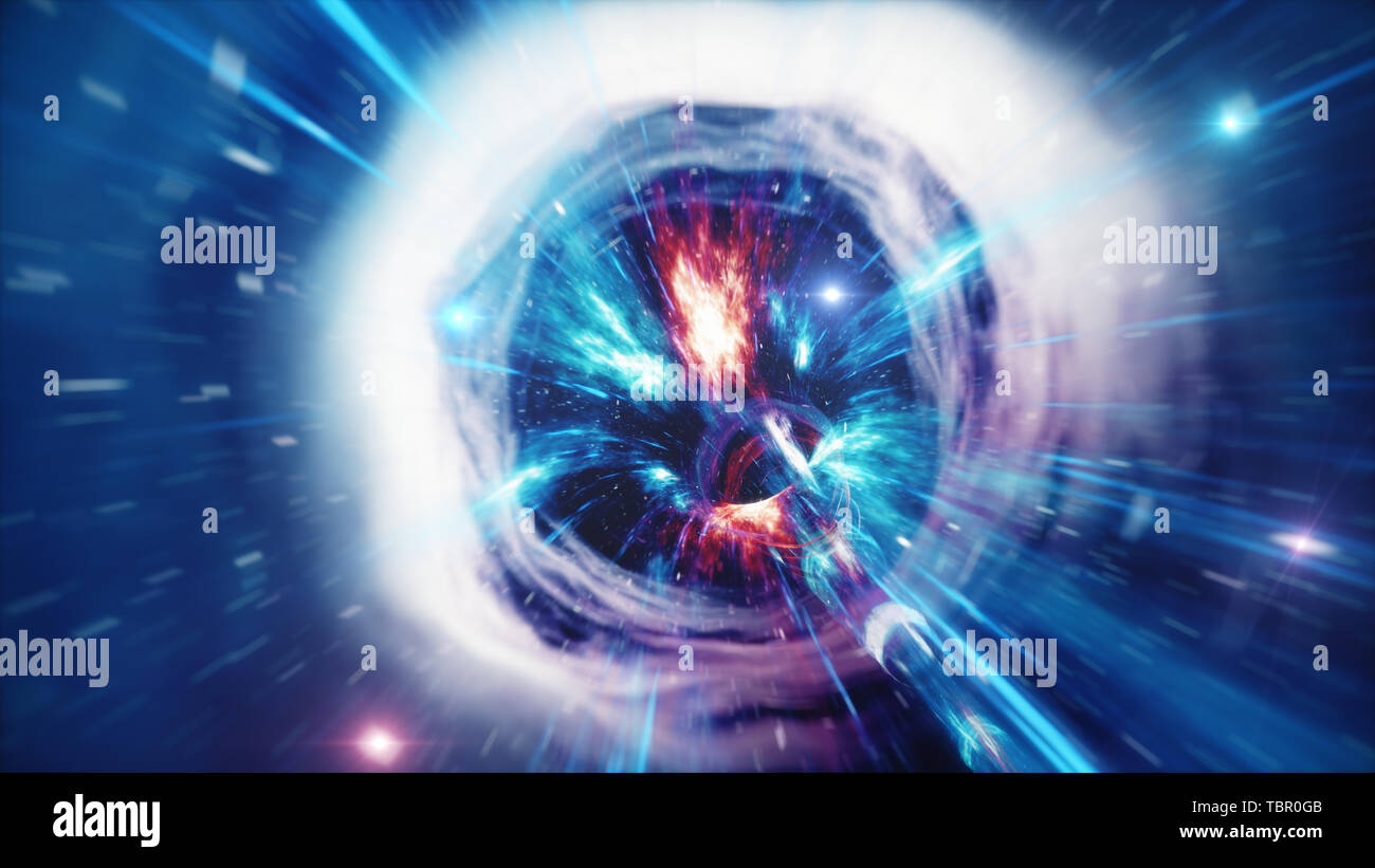 3d Illustration Tunnel Or Wormhole Tunnel That Can Connect One