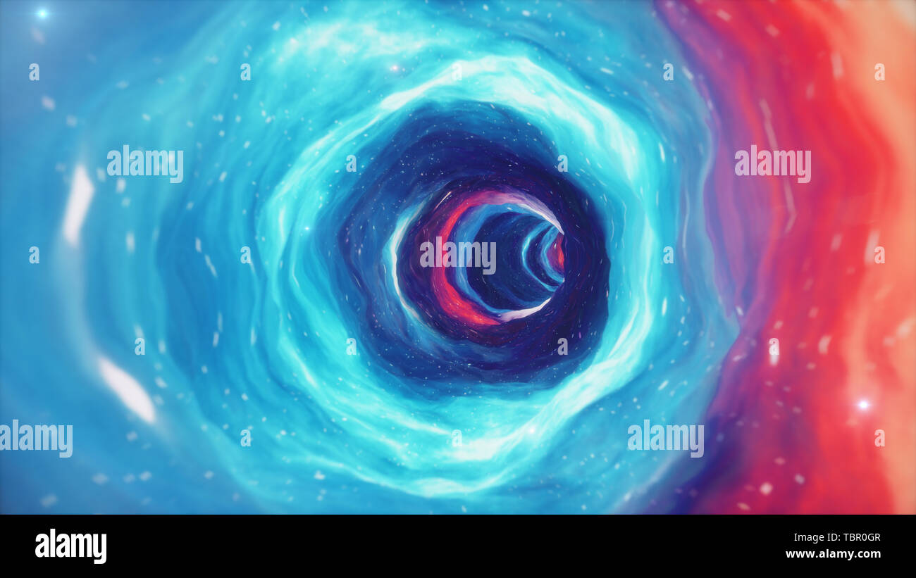 Travel through a wormhole through time and space filled with millions ...