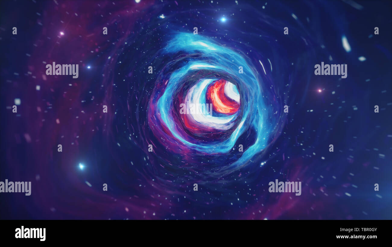 Travel through a wormhole through time and space filled with millions ...