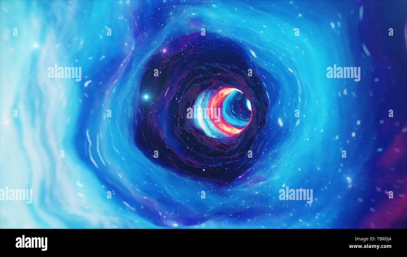 Travel through a wormhole through time and space filled with millions ...