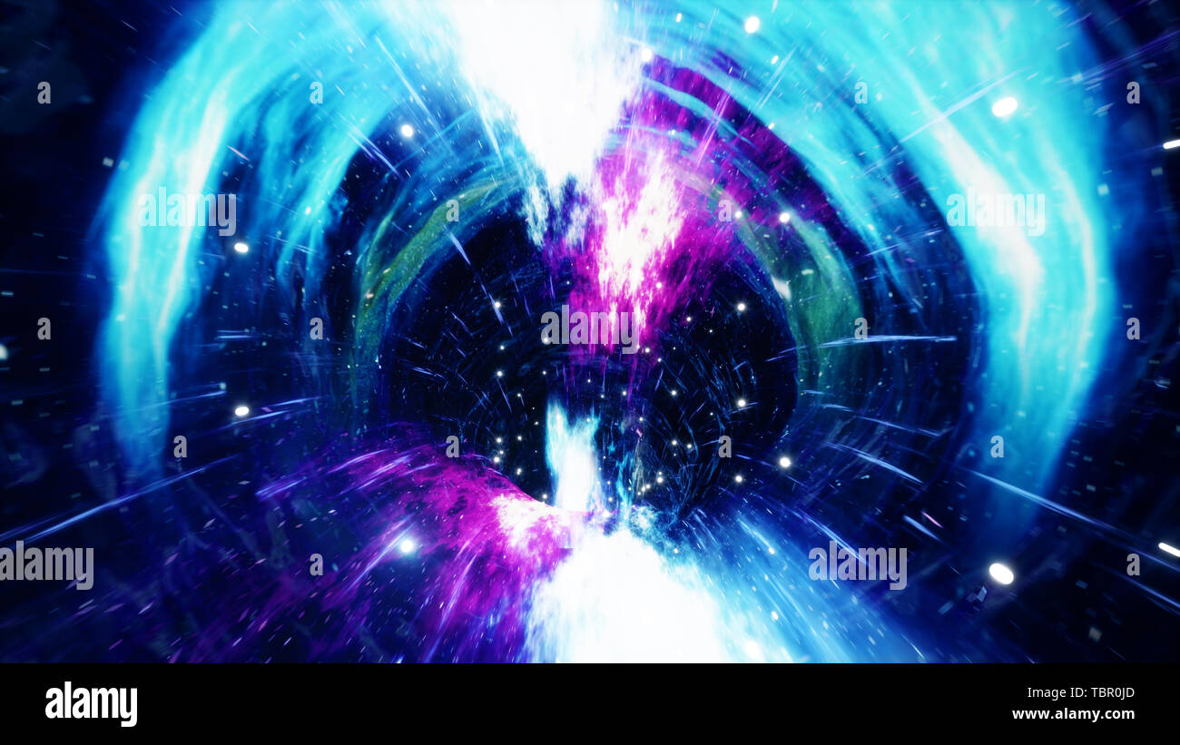 Travel through a wormhole through time and space filled with millions ...