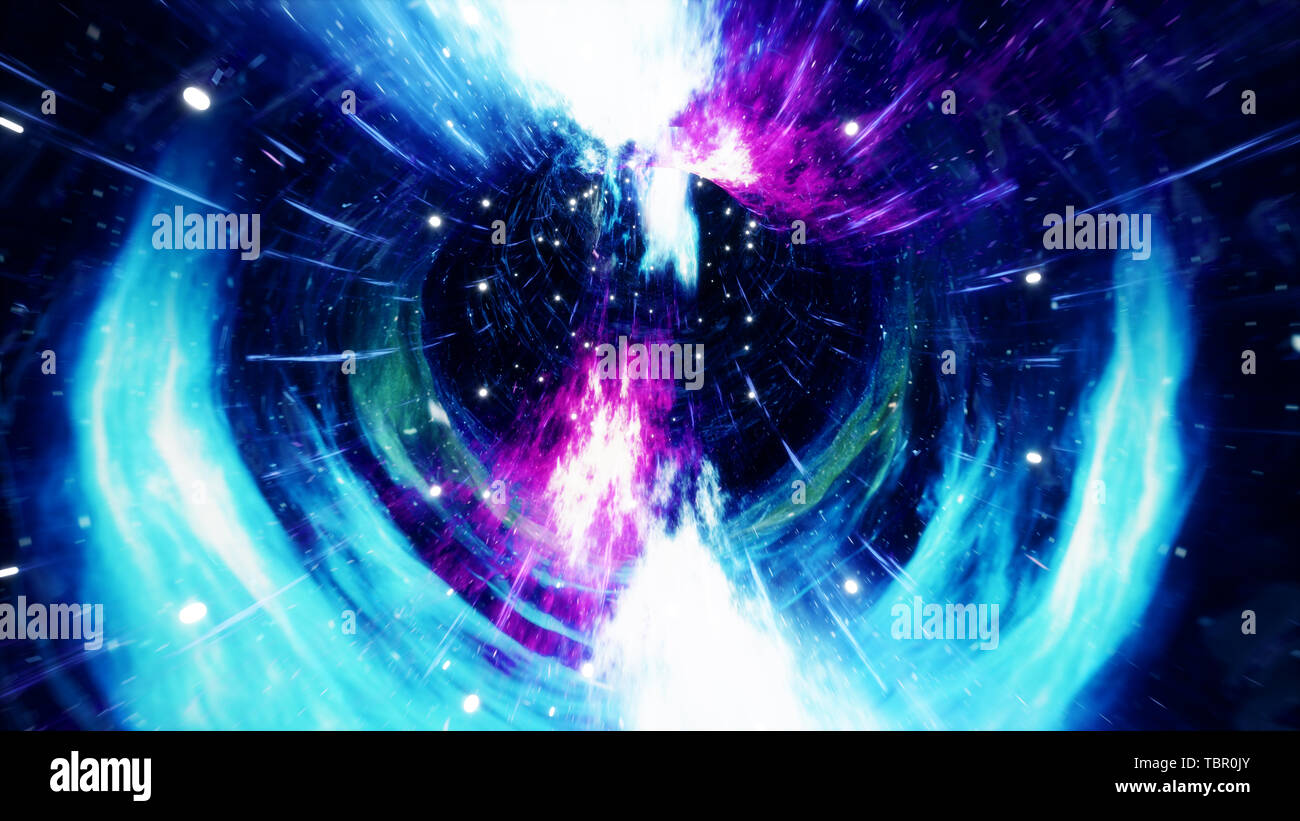 Travel through a wormhole through time and space filled with millions ...