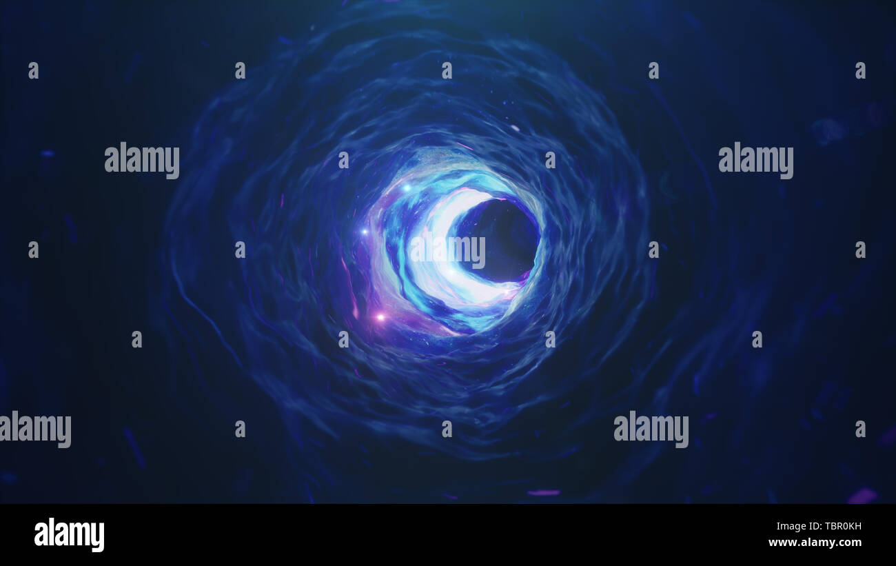 3D illustration tunnel or wormhole, tunnel that can connect one ...