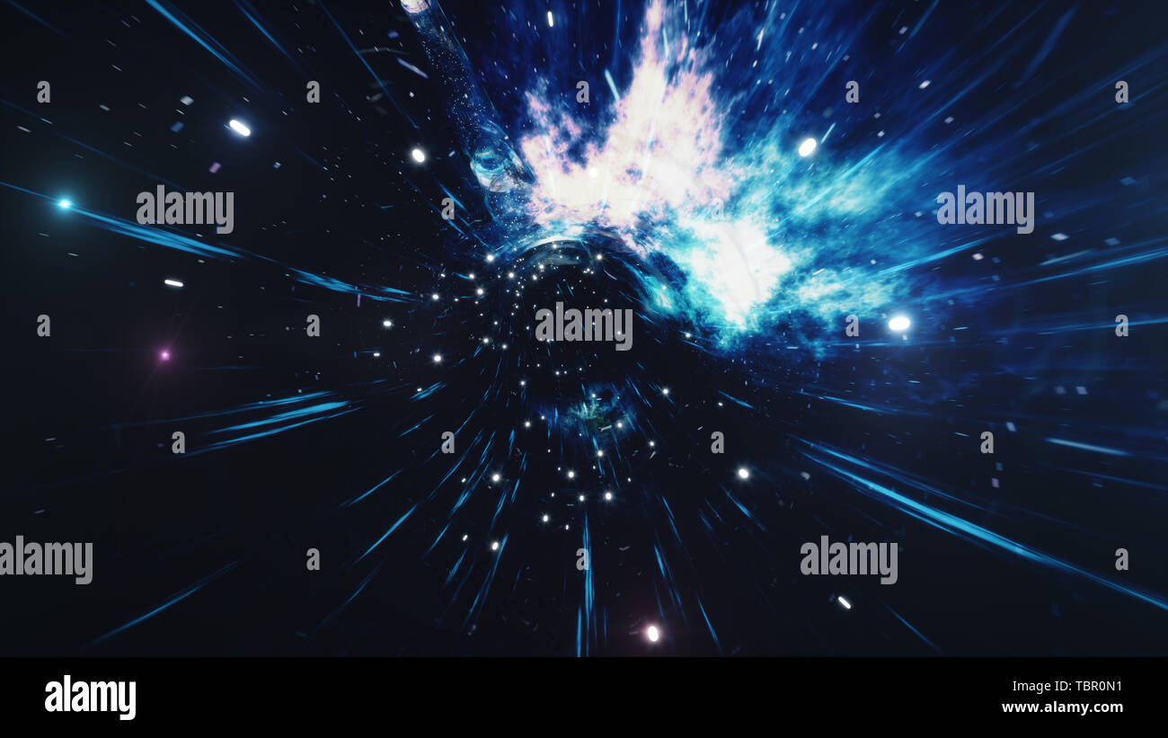 Travel through a wormhole through time and space filled with millions ...