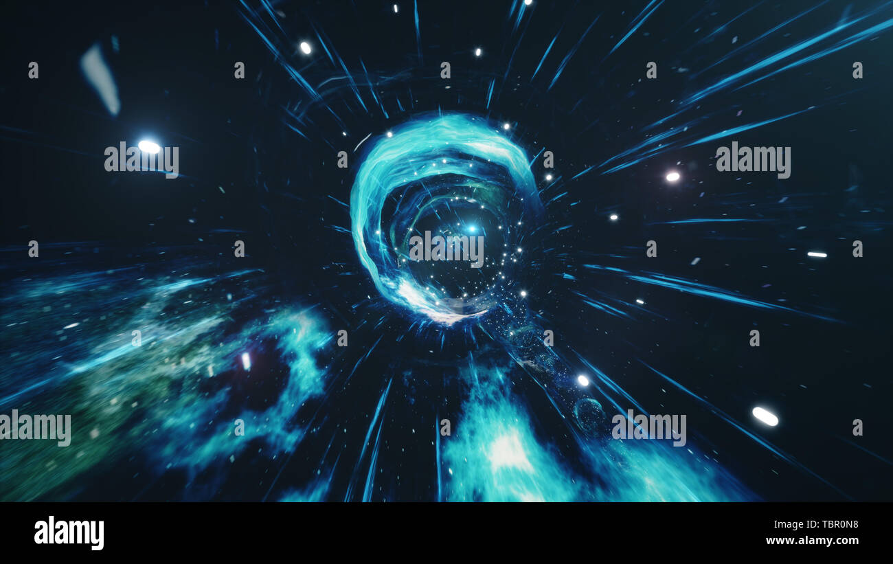 Travel through a wormhole through time and space filled with millions ...