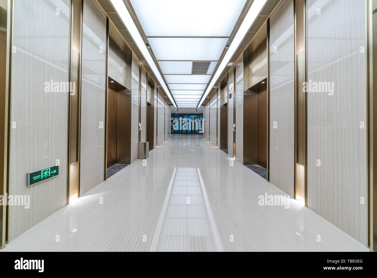 High end luxurious atmosphere design elevator hall hi-res stock ...
