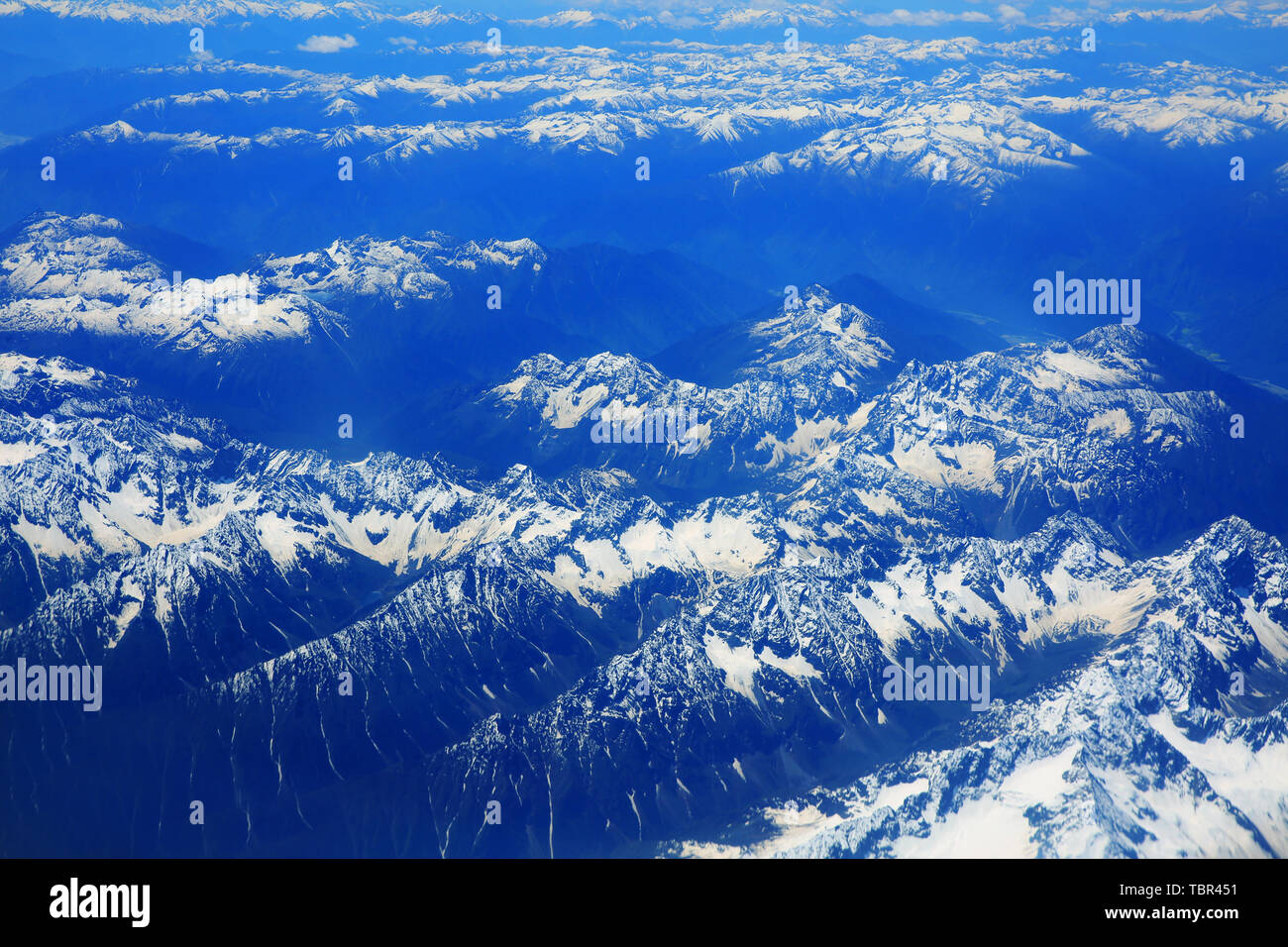 Aerial photography of the snowy plateau Stock Photo - Alamy