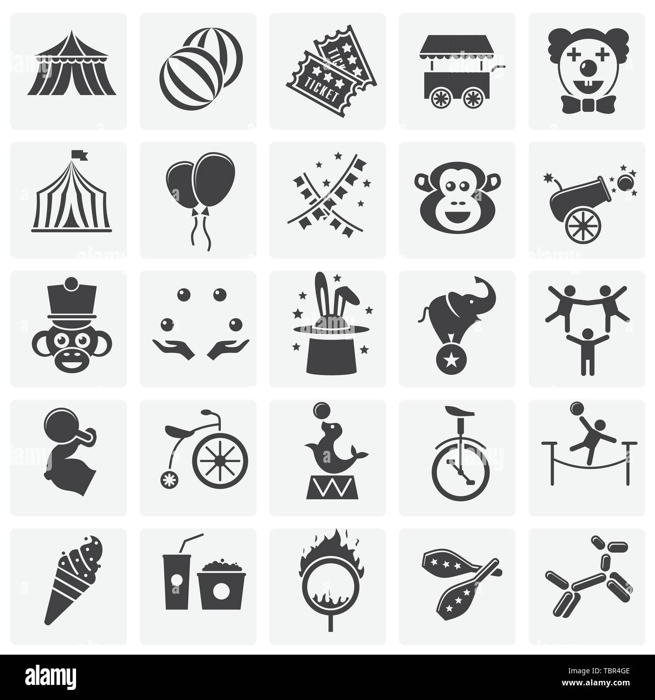 Circus related icons set on background for graphic and web design ...