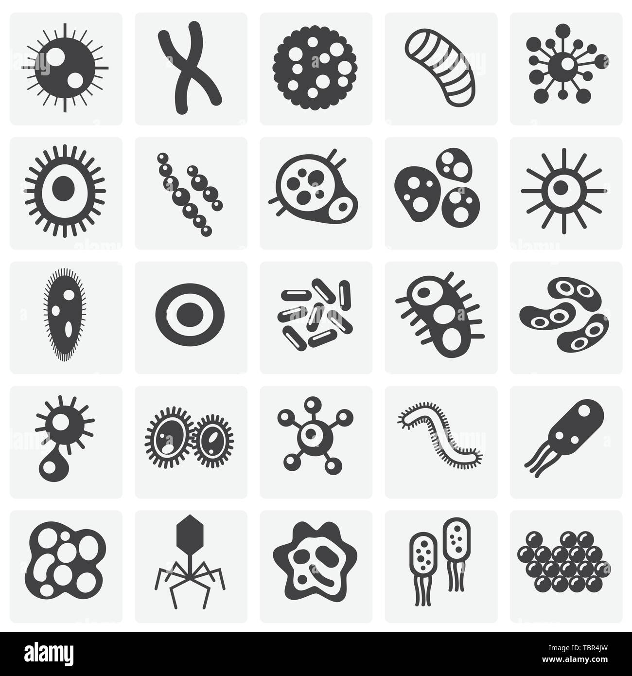 Microbe icons set on background for graphic and web design. Simple ...