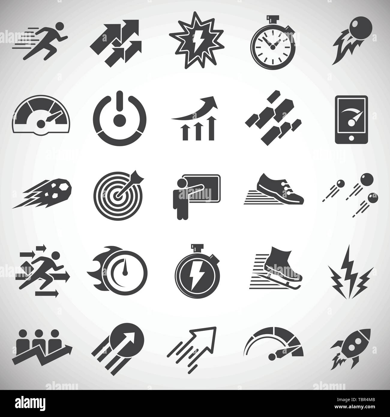 Performance icons set on background for graphic and web design. Simple ...