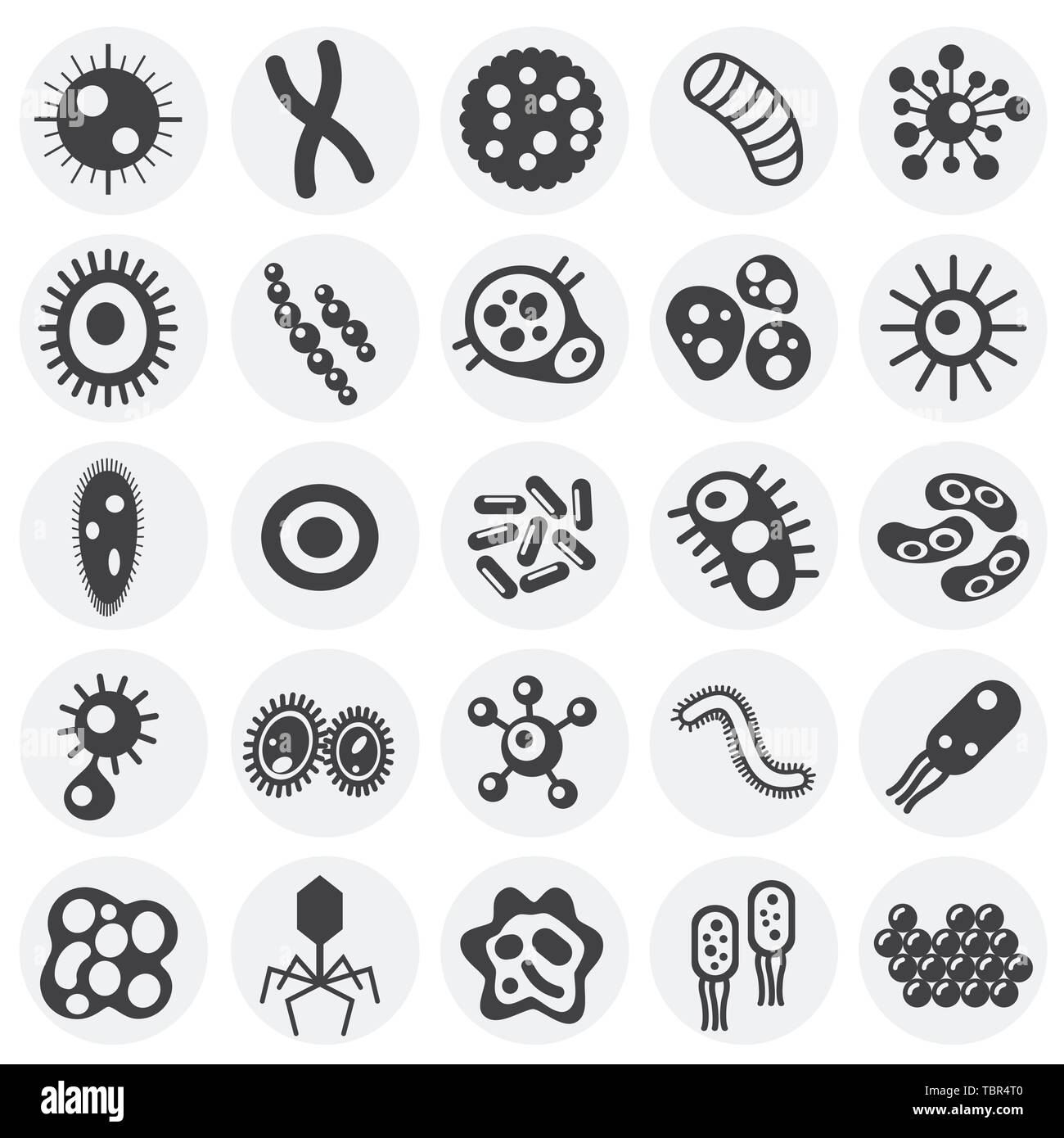 Microbe icons set on background for graphic and web design. Simple ...