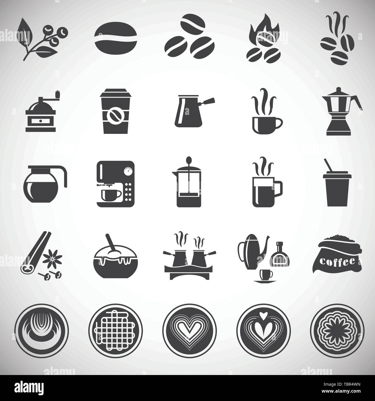 Coffe related icons set on background for graphic and web design ...