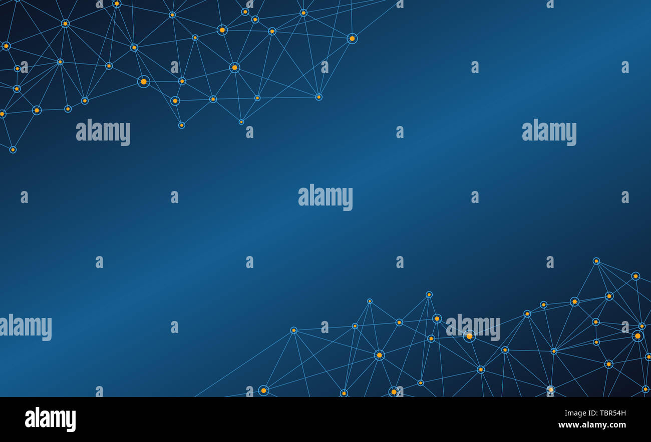 Interconnected dot wire material with a sense of technology. Big data ...