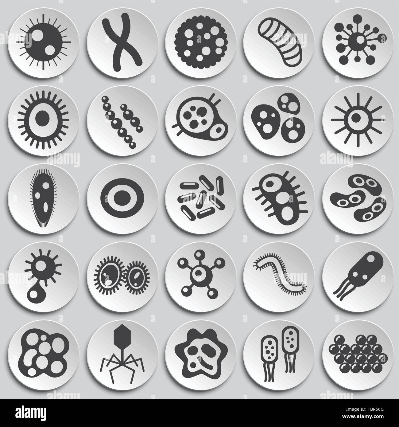 Microbe icons set on background for graphic and web design. Simple ...