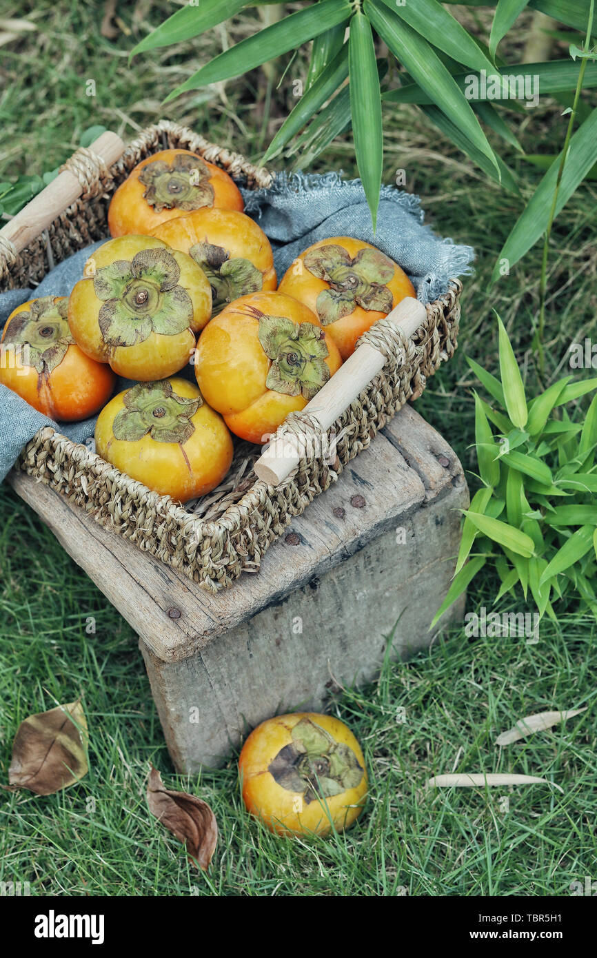 Fresh crispy persimmon Stock Photo - Alamy