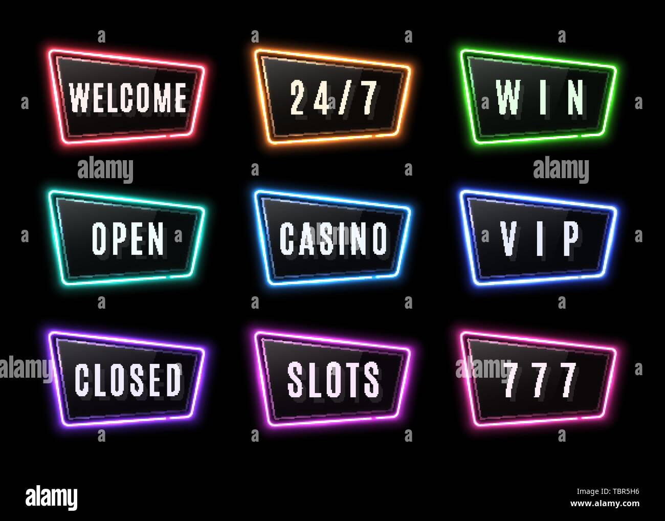 Neon signs Stock Vector Images - Alamy