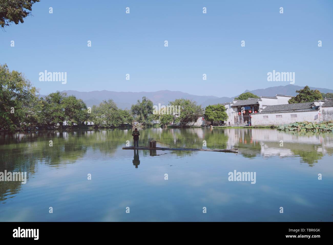Beautiful scenery of Hongcun, moon moor and south lake Stock Photo - Alamy