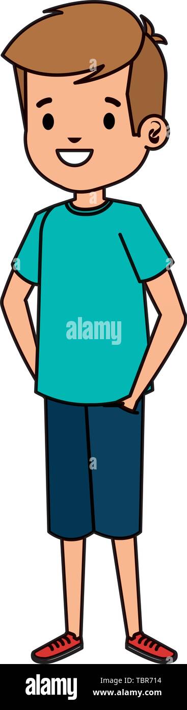 happy little boy comic character Stock Vector Image & Art - Alamy