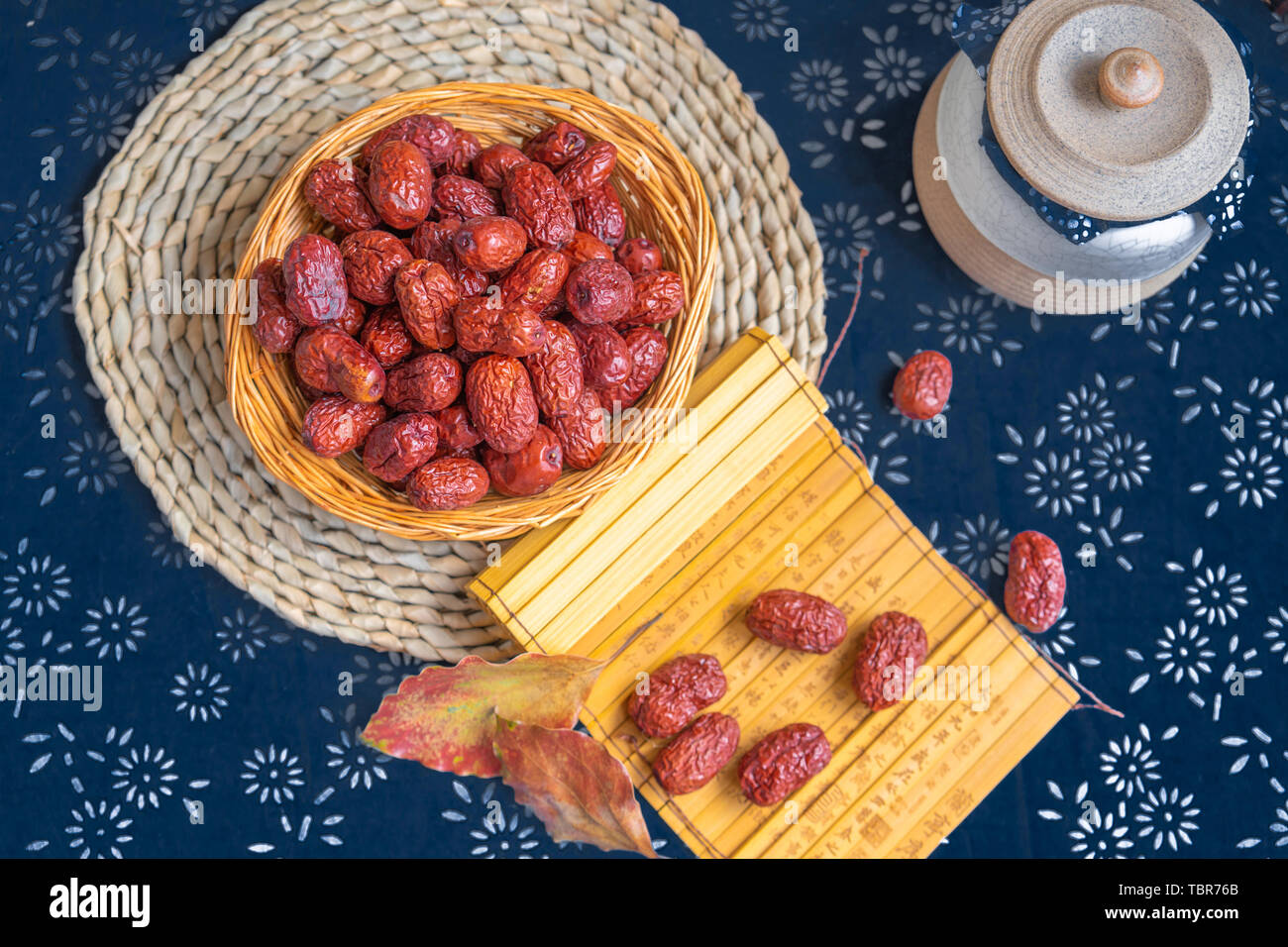 Red jujube, Chinese wind background Stock Photo - Alamy
