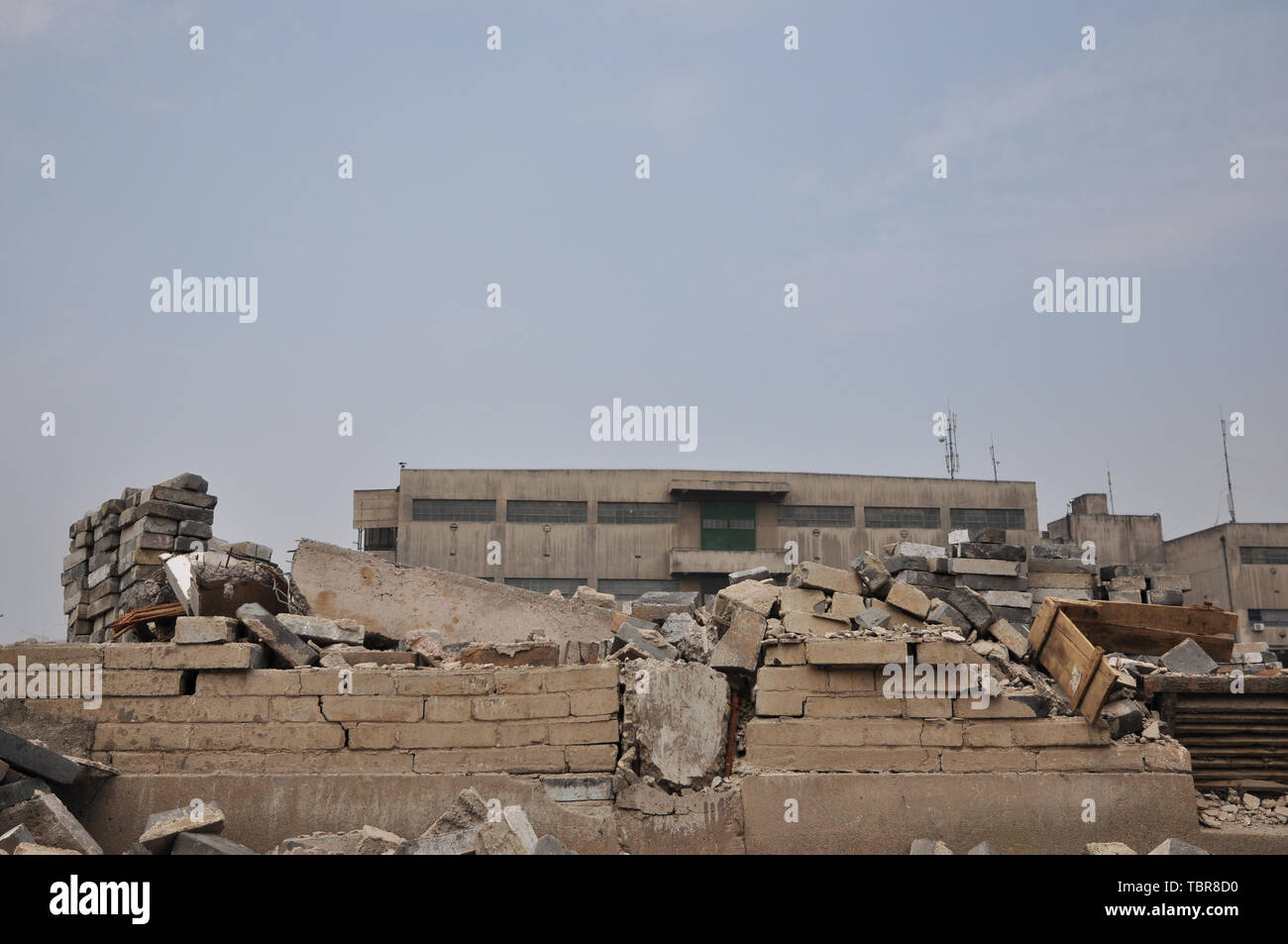 Construction site for demolition of old factory building Stock Photo ...