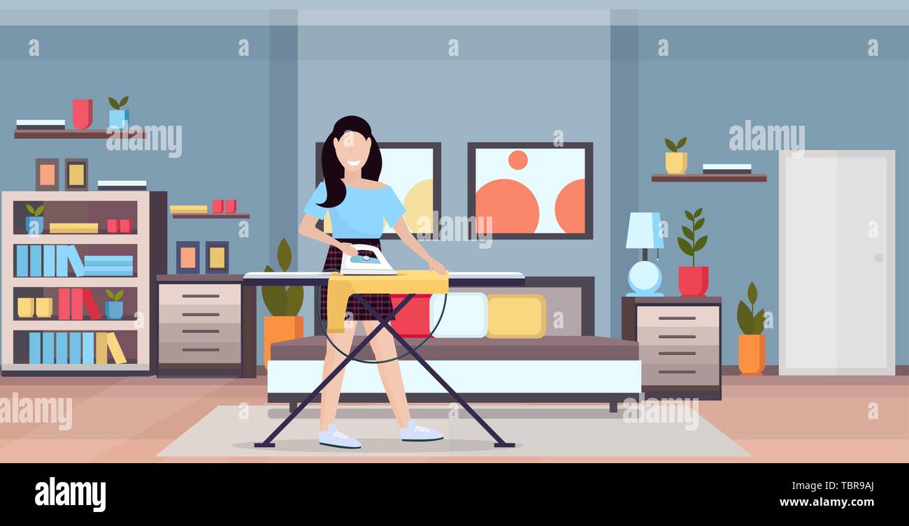 Cartoon woman ironing hi-res stock photography and images - Alamy