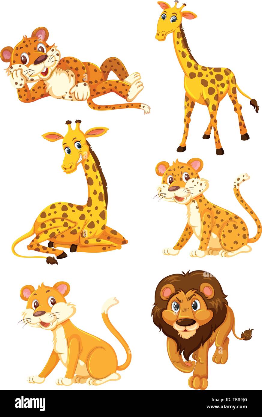 Set of yellow animal illustration Stock Vector Image & Art - Alamy