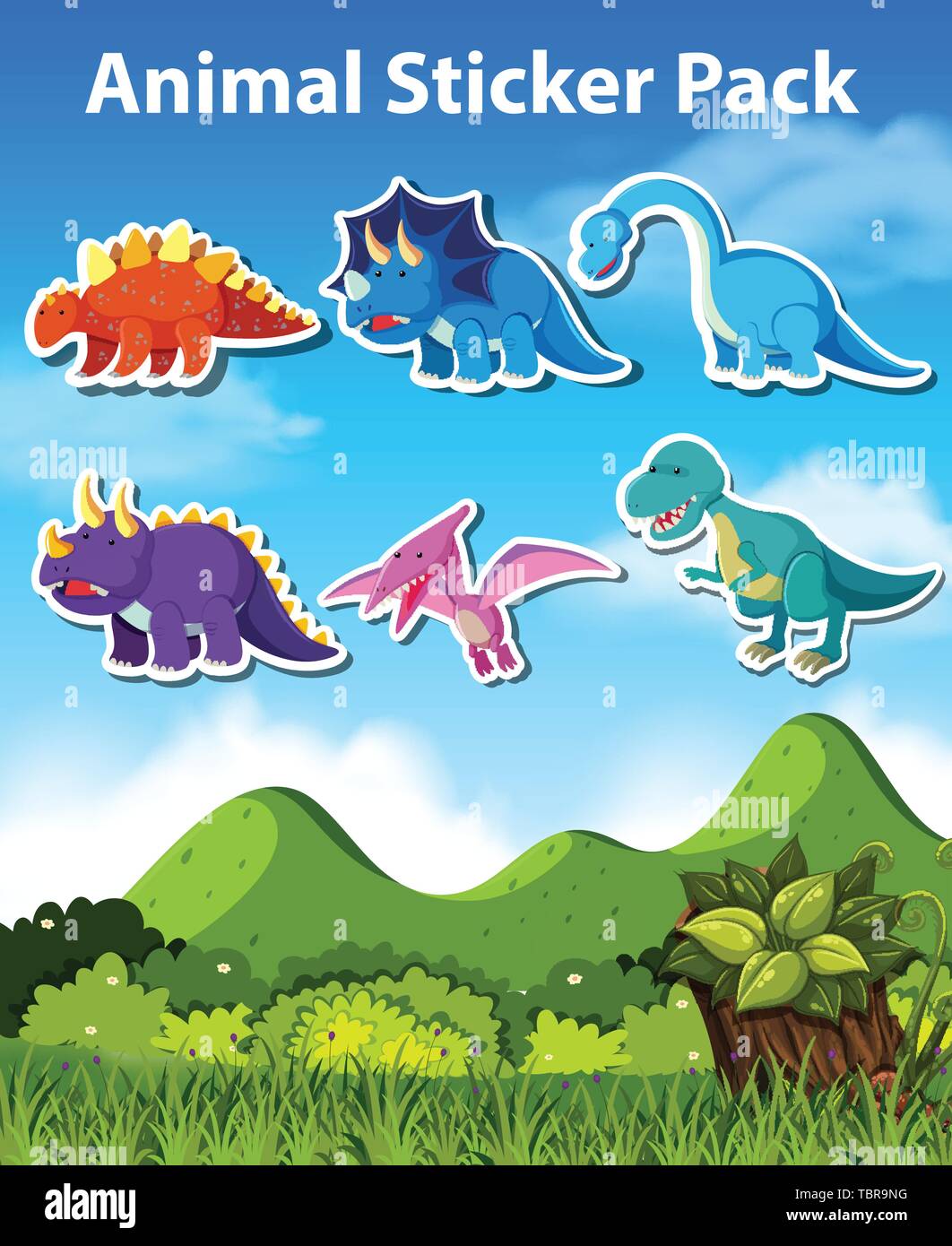 Set of dinosaur character illustration Stock Vector Image & Art - Alamy