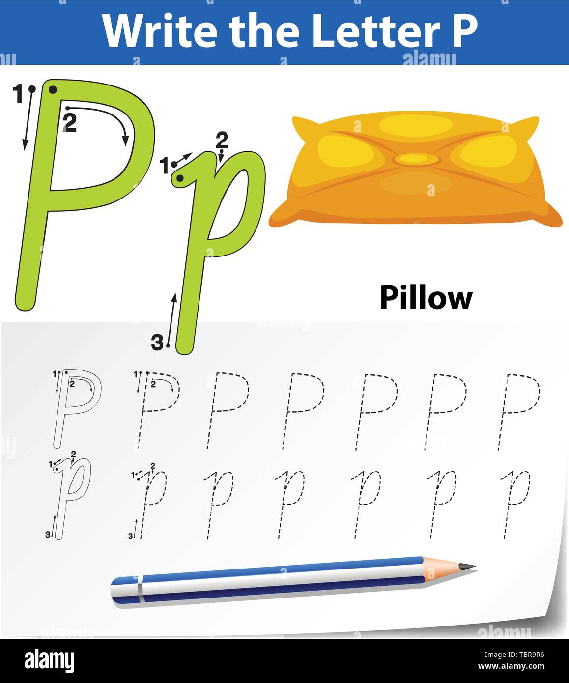 Cartoon Letter P Stock Vector Images - Alamy