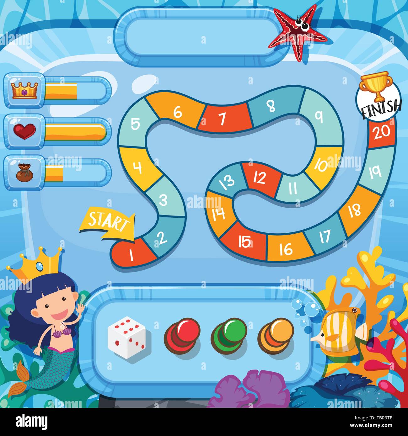 An underwater game template illustration Stock Vector Image & Art - Alamy