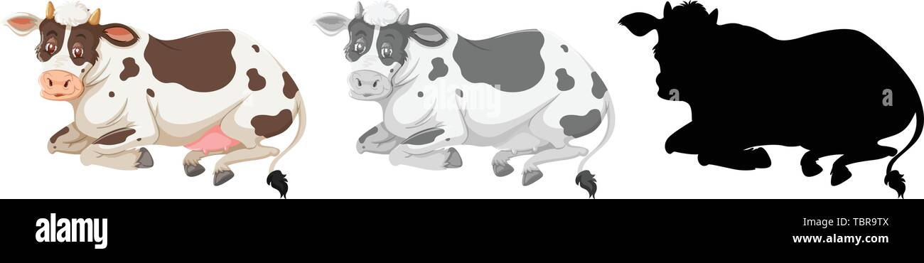 Set of cow character illustration Stock Vector Image & Art - Alamy
