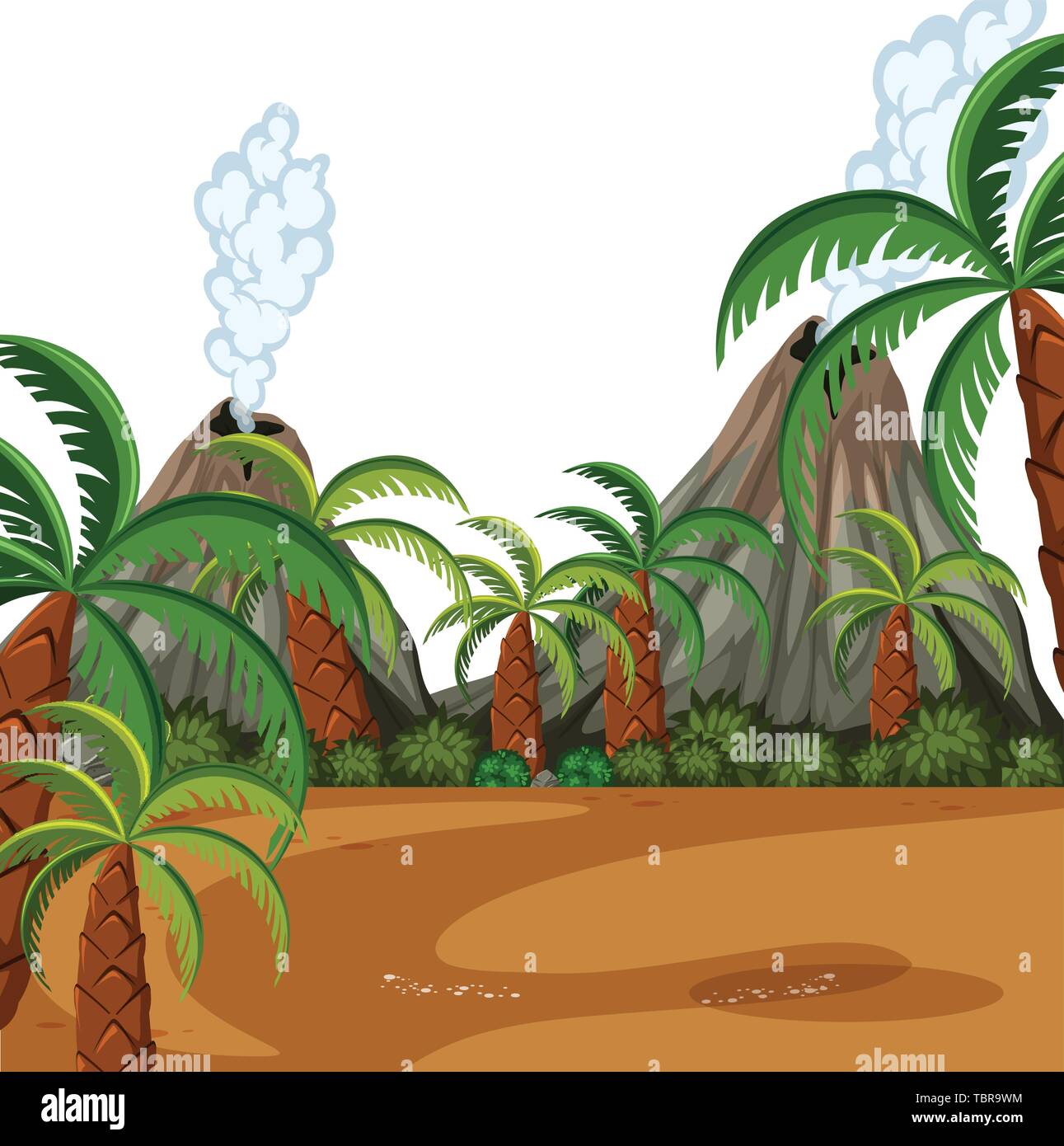 Prehistoric landscape art Stock Vector Images - Alamy