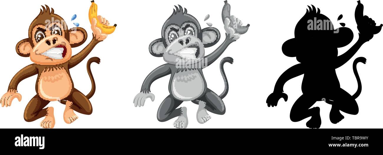 Set of angry monkey character illustration Stock Vector Image & Art - Alamy